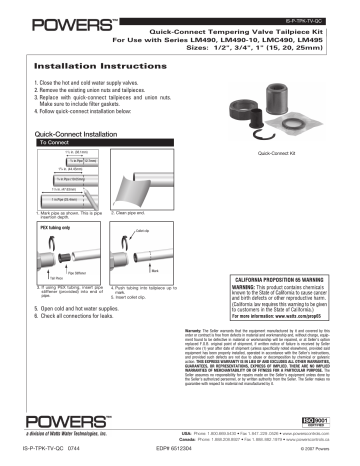 Watts HydroGuard LFLM490,HydroGuard LFLM495,HydroGuard LM490,HydroGuard ...