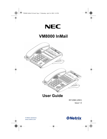 Voice Mail VM8000 InMail User Guide | Manualzz