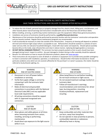 Lithonia Lighting Grad Linear Installation Instructions | Manualzz