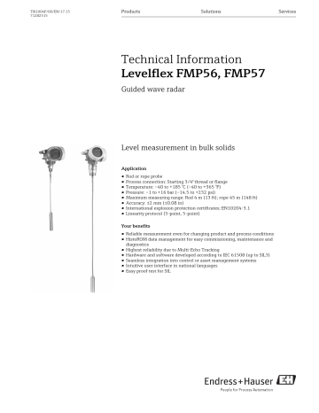 ENDRESS+HAUSER Levelflex FMP57 Technical information | Manualzz