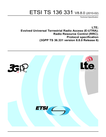 ETSI TS 136 331 V8.8.0 - LTE Radio Access E-UTRA Technical ...