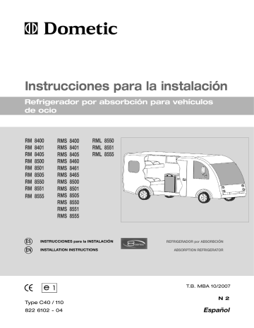 Dometic RML8555 User Manual | Manualzz