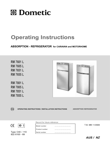 Dometic RMT 7850L User Manual | Manualzz