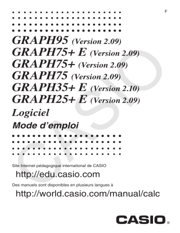Casio GRAPH25+ E, GRAPH35+ E, GRAPH75+ E User's Guide | Manualzz