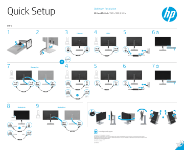 HP EliteDisplay E243d 23.8-inch Docking Monitor Quick Setup Guide ...