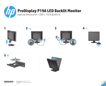 HP ProDisplay P19A 19-inch LED Backlit Monitor 설치 포스터 | Manualzz