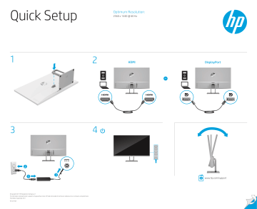 HP Pavilion 27q Display Quick Setup Guide | Manualzz