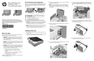 HP rp5800 Base Model Retail System Installation Guide | Manualzz
