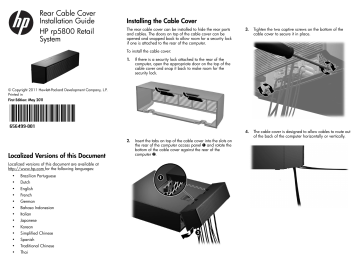 HP rp5800 Base Model Retail System Installation Guide | Manualzz