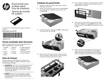 HP rp5800 Base Model Retail System Guia de instalação | Manualzz