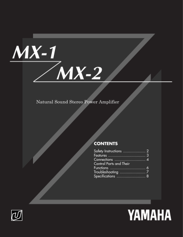 Yamaha MX-1 OWNER'S MANUAL | Manualzz