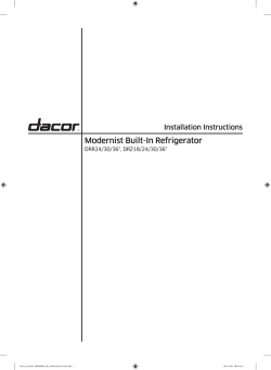 Dacor DRZ30980LAP - Installation instructions, Instructions, Owner's ...