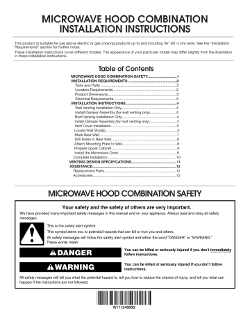 Whirlpool WML55011HS Installation Sheet | Manualzz