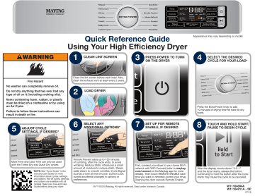 Maytag MED6630HW Quick Reference Guide | Manualzz