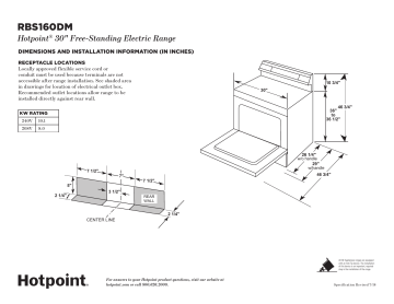Hotpoint RBS160 DM, RBS160 DMBB & RBS160 DMWW Electric Range ...