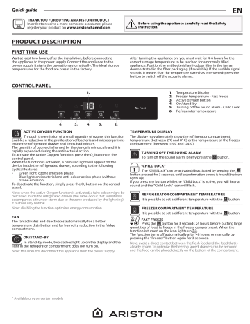 Ariston ACB 2000 AA F C O3 Quick Guide | Manualzz