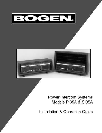 Bogen Power Supply SI35A User manual | Manualzz