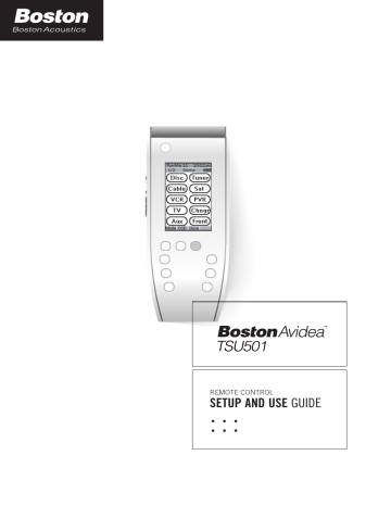 Boston Acoustics Universal Remote TSU501 User manual | Manualzz