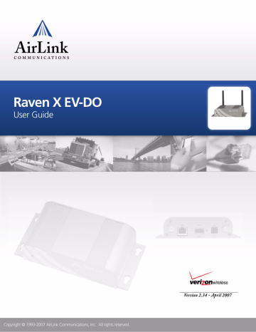 Airlink Modem X EV-DO User manual | Manualzz