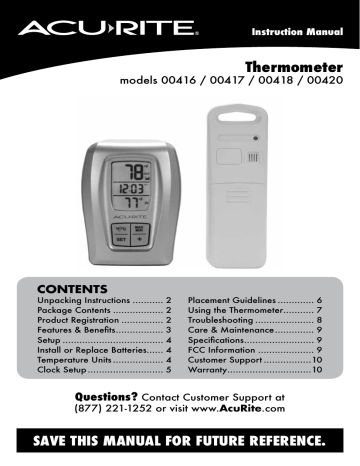 Acu-Rite Thermometer 420 User manual | Manualzz