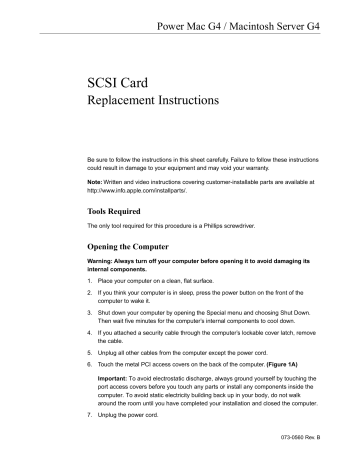 Apple Server SCSI Card User manual | Manualzz