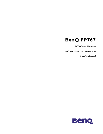 BenQ FP767 LCD Color Monitor User's Manual | Manualzz