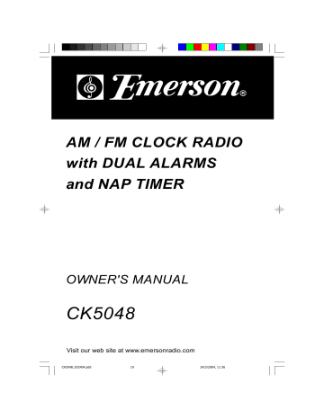 Emerson Clock Radio CK5048 Owner's Manual | Manualzz
