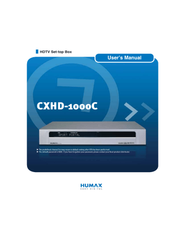 Humax Satellite TV System CXHD-1000C User manual | Manualzz