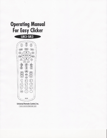 Hitachi Universal Remote UR3-SR3 User manual | Manualzz