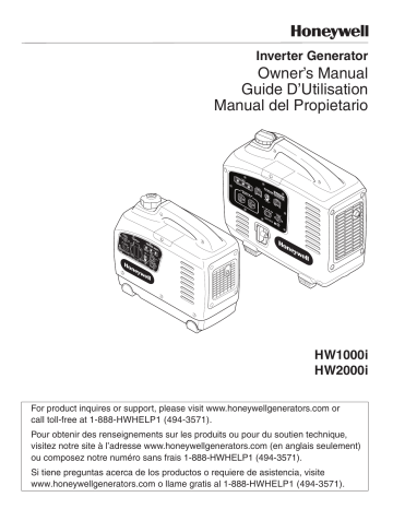 Honeywell Portable Generator HW2000i User manual | Manualzz