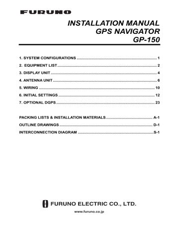 Furuno GPS Receiver GP-150 User manual | Manualzz