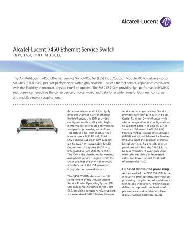 Alcatel-Lucent Switch 7450 User manual | Manualzz