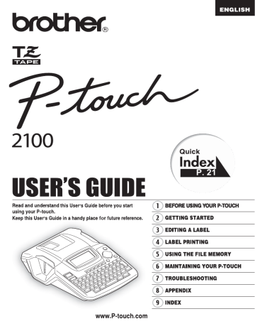 Brother Printer 2100 User manual | Manualzz