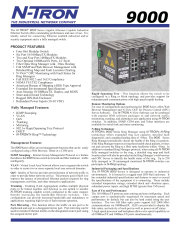 N-Tron Switch 9000 Series User manual | Manualzz