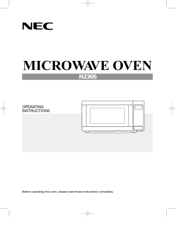 NEC Microwave Oven N230S User manual | Manualzz