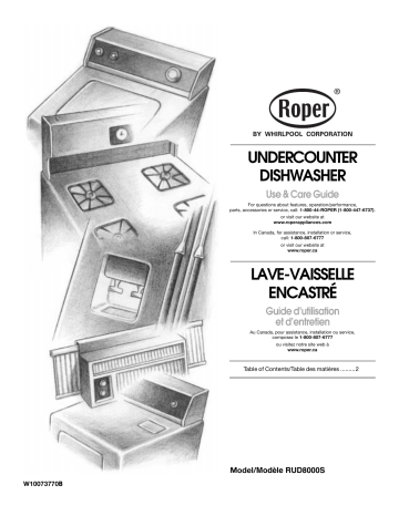 Roper Dishwasher RUD8000S User manual | Manualzz