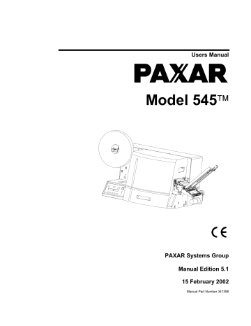 Paxar Printer 545 User manual | Manualzz