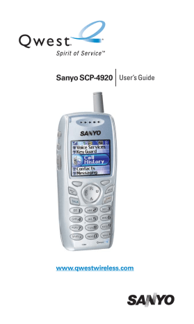 Sanyo Cell Phone SCP-4920 User manual | Manualzz