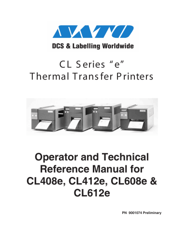 SATO Printer CL412E User manual | Manualzz