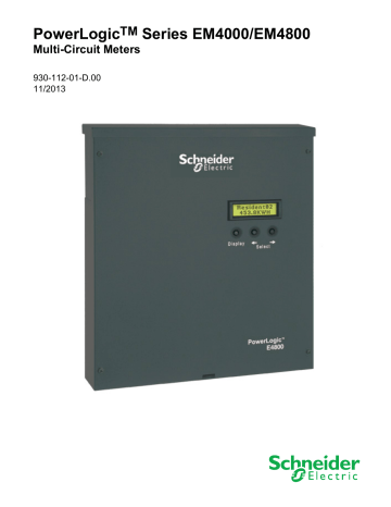 PowerLogic EM4000/EM4800 Series Multi-Circuit Meter User Manual | Manualzz