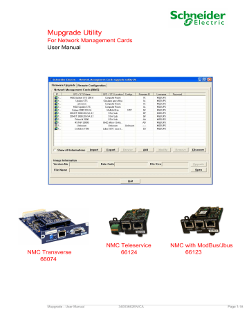 Schneider Electric Network Card 66074 User manual | Manualzz