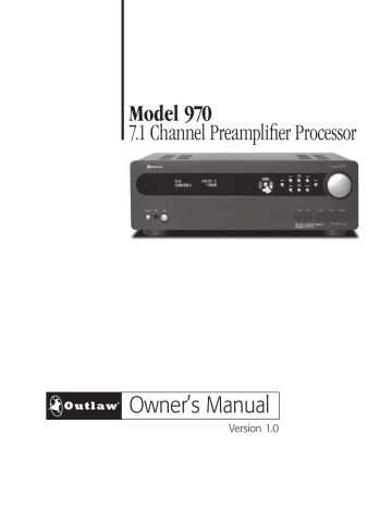 Outlaw Audio Stereo Amplifier 970 Owner’s Manual | Manualzz