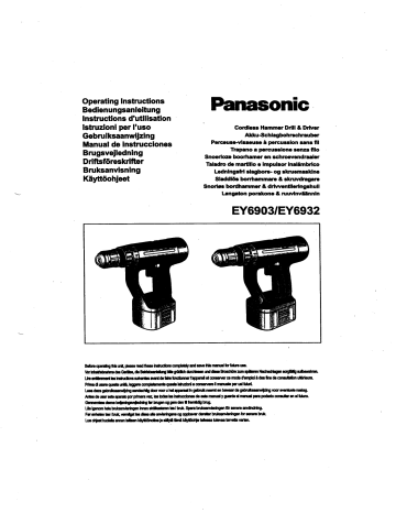 Panasonic Cordless Drill EY6903 User manual | Manualzz
