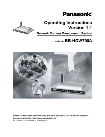 Panasonic Network Router BB-HGW700A User manual | Manualzz