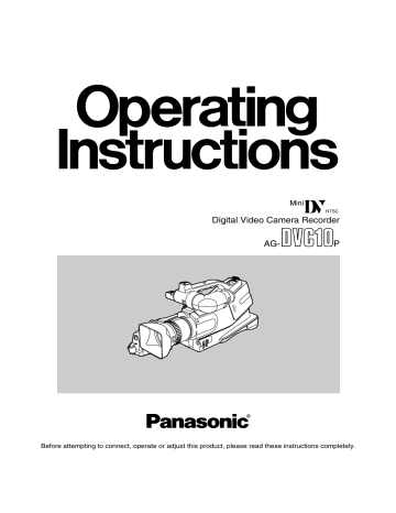 Panasonic Camcorder AG-DVC10 Installation instructions | Manualzz