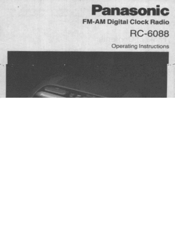 Panasonic Clock Radio RC6088 User manual | Manualzz