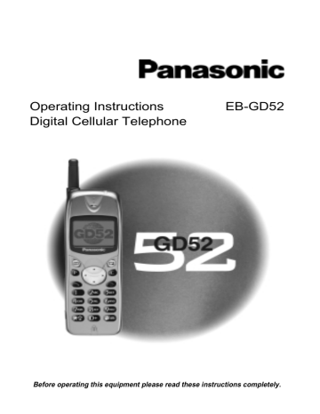 Panasonic Cell Phone EB-GD52 User manual | Manualzz