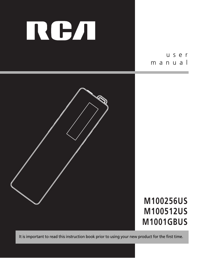 RCA MP3 Player M1001GBUS User manual | manualzz.com