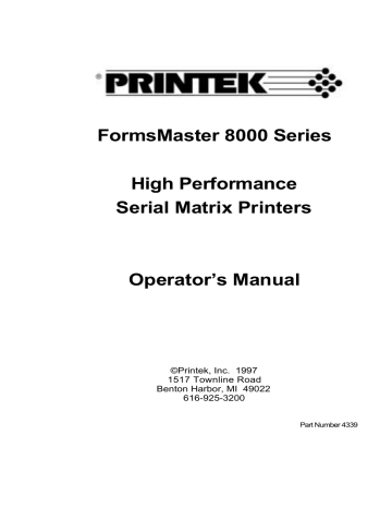 Printek Printer 8000 User manual | Manualzz