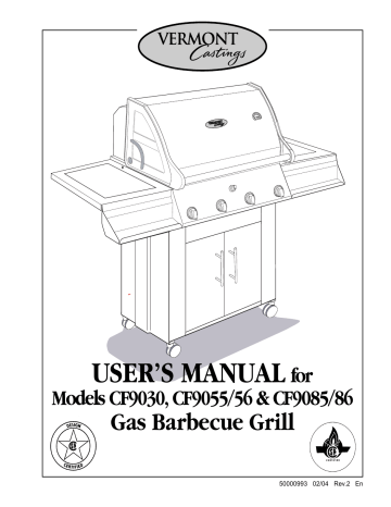 Vermont Casting Gas Grill CF9030, CF9055/56, CF9085/86 User manual ...